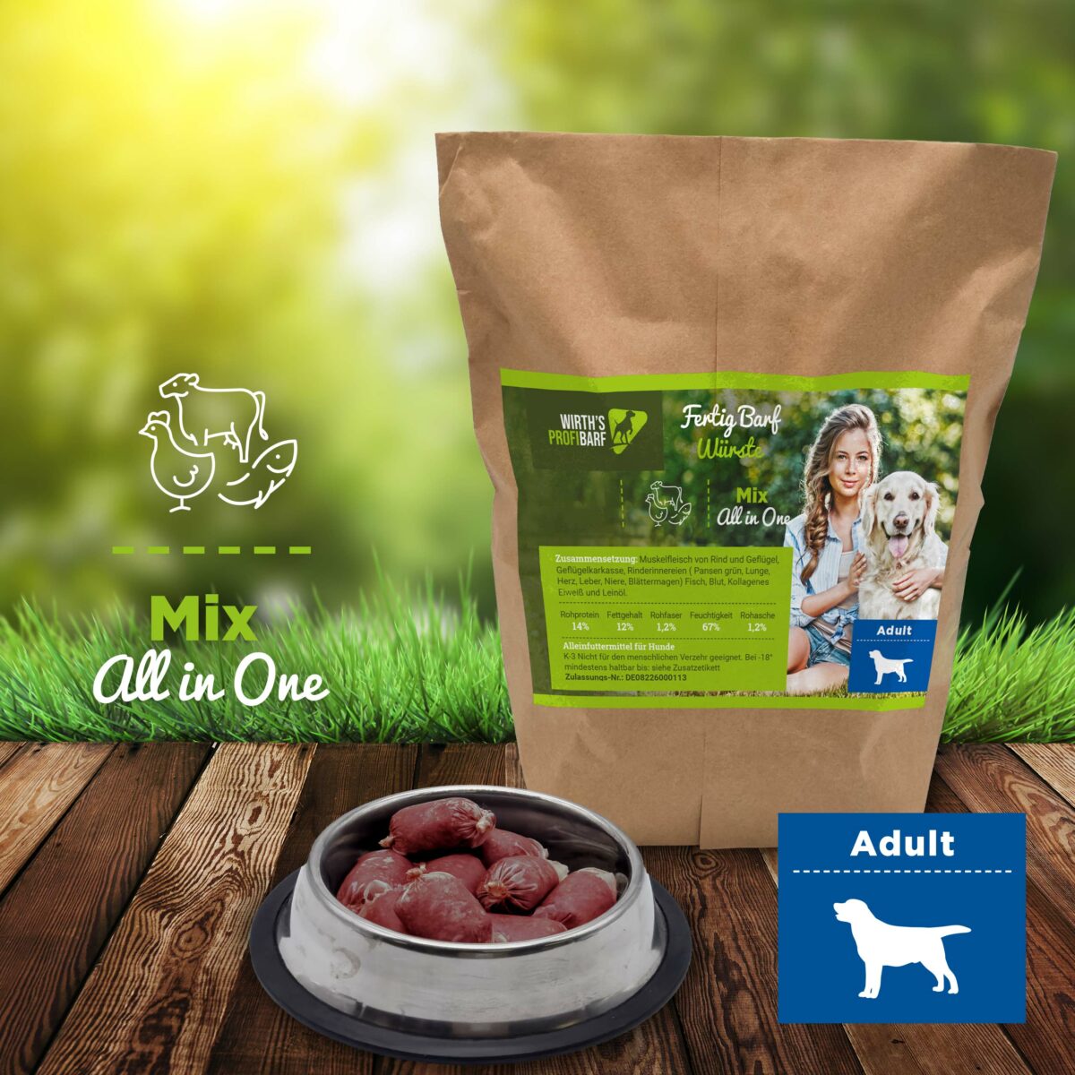 Fertig Barf Adult Menü Mix - Wirth's Profi Barf